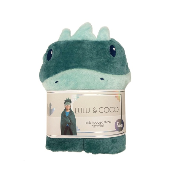 Lulu and Coco | Pajamas | Lulu And Coco Kids Dino Hooded Cozy Throw ...